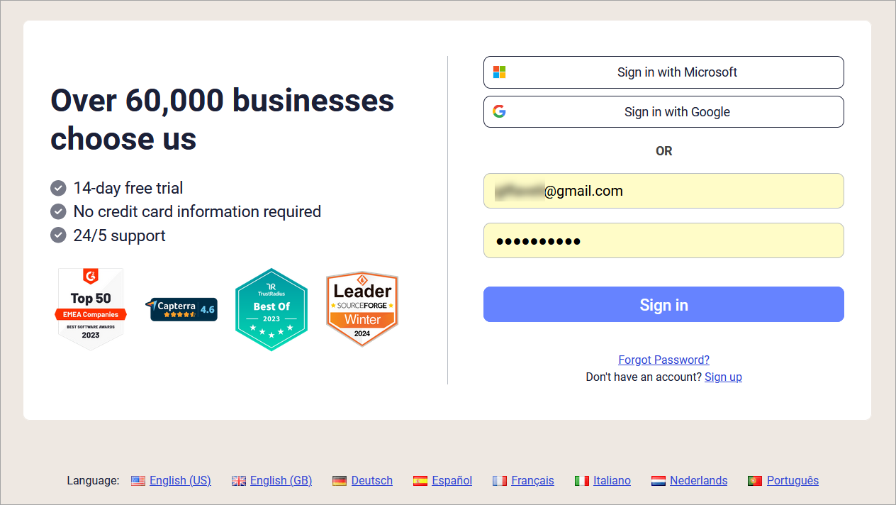 Logging in to Exclaimer – Exclaimer Knowledge Base